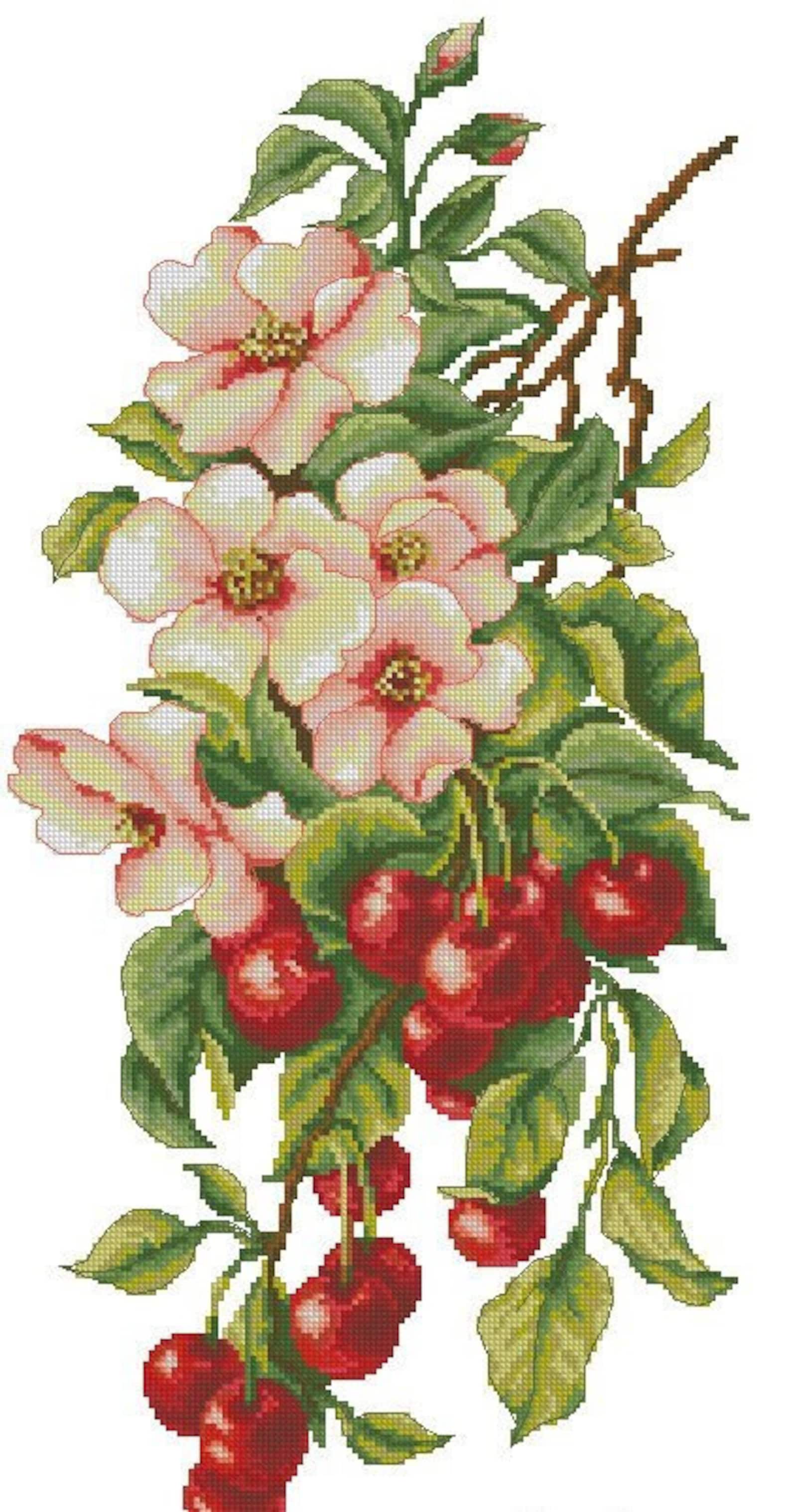 Cherry Blossom Cross Stitch Pattern PDF Spring Blossom - Etsy