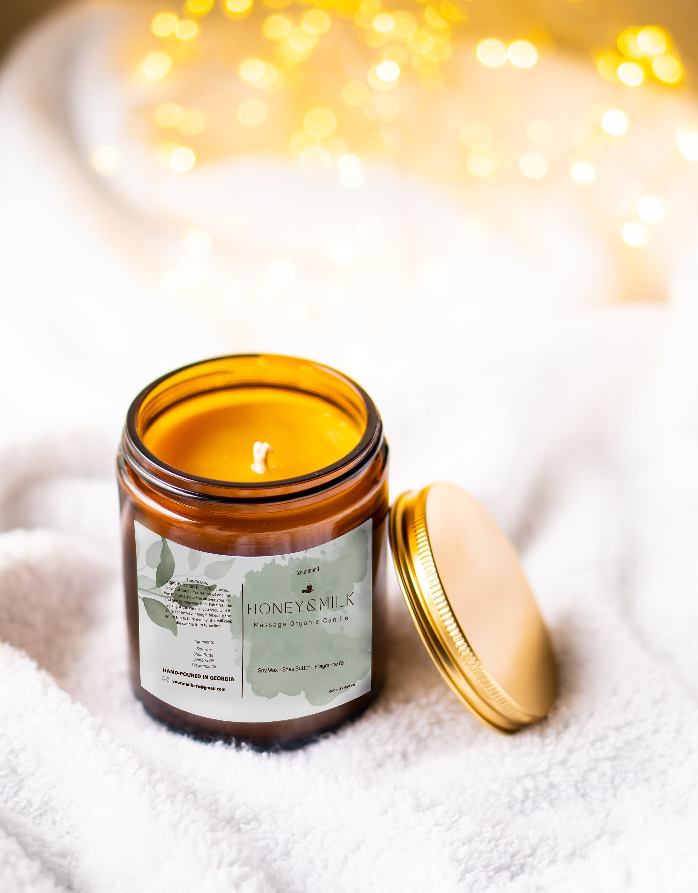 Editable Candle Label, Customizable Canva Tamplate for Massage Candles ...