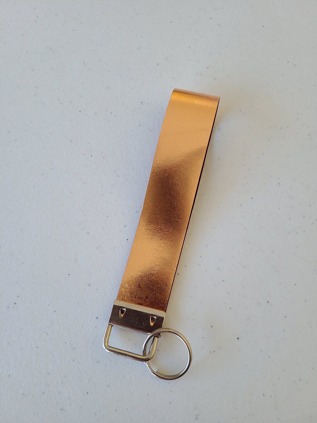 Copper Metallic Faux Leather Key Fob - Etsy