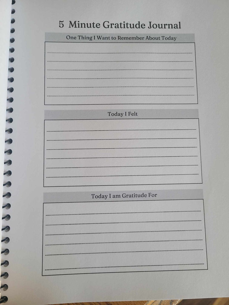 5 Minute Gratitude Journal - Etsy
