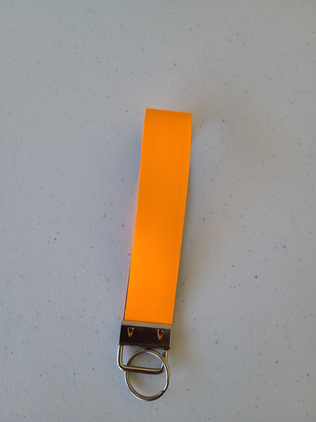 Neon Orange Faux Leather Key Fob - Etsy