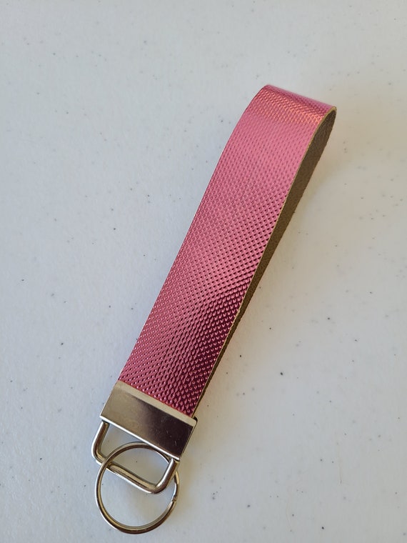 Pink Embossed Faux Leather Key Fob | Etsy