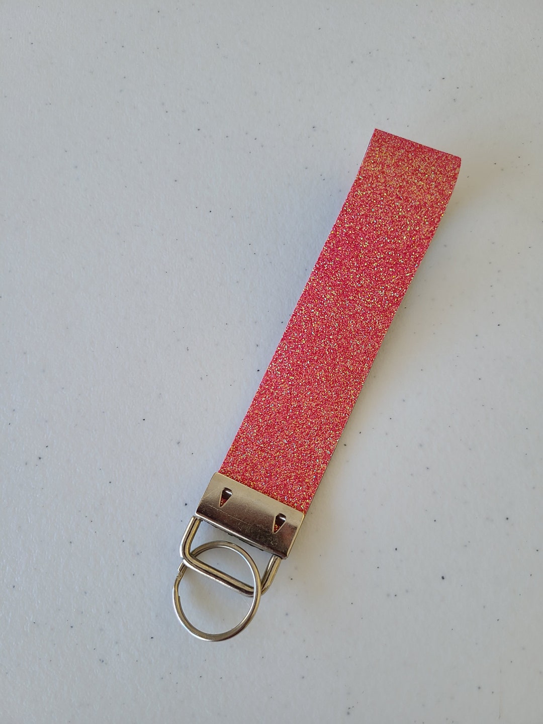 Pink Glitter Faux Leather Key Fob - Etsy