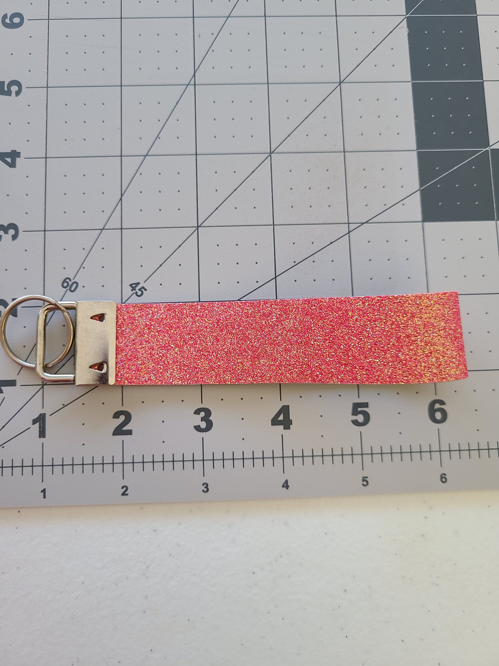 Pink Glitter Faux Leather Key Fob - Etsy