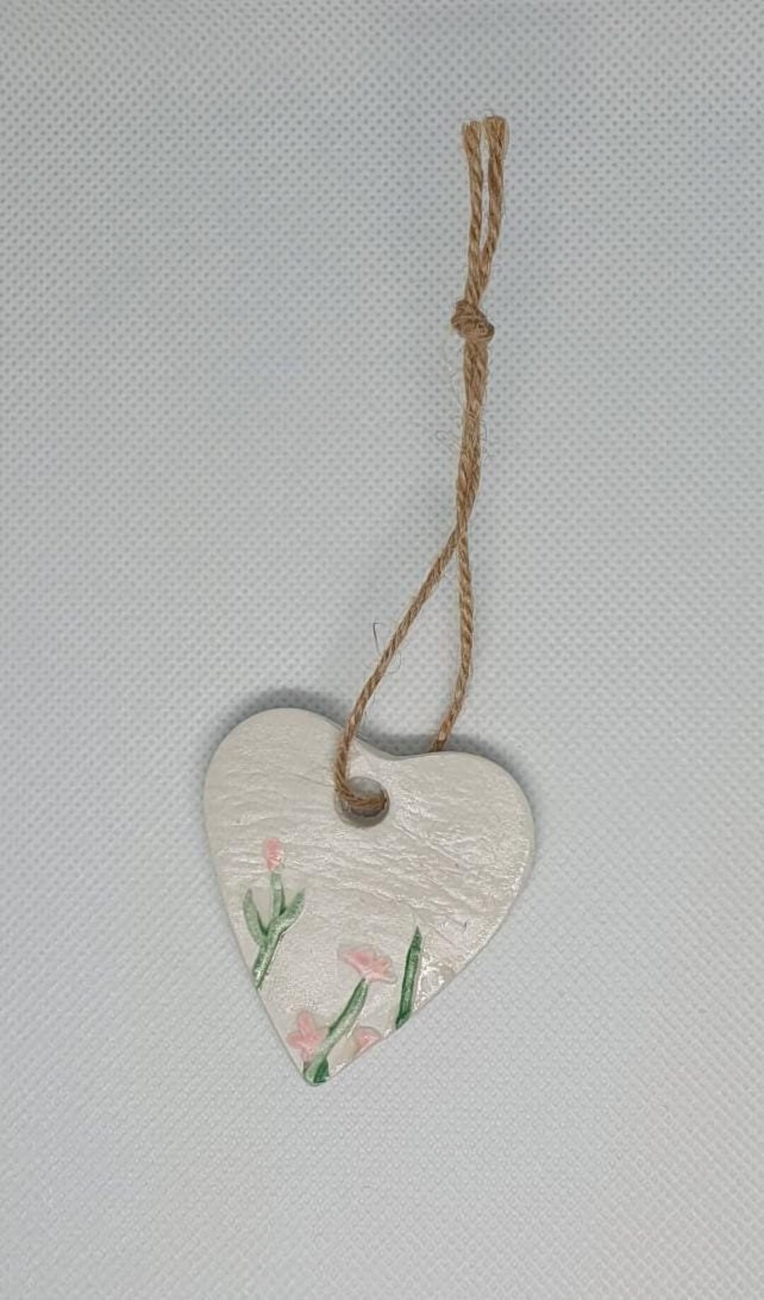 Air Dry Clay Hanging Heart, Hand Painted - Etsy