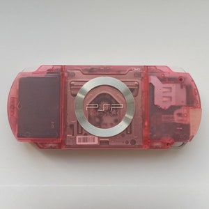 Transparent Pink Sony PSP 1000 Console Mint Condition Custom Modded ...