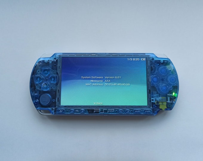Custom PSP Console Modded With New Clear Blue Housing Shell Sony Play ...