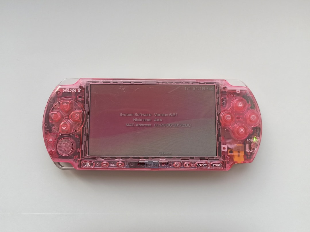 Custom PSP Console Modded With New Clear Pink Housing Shell Sony Play ...