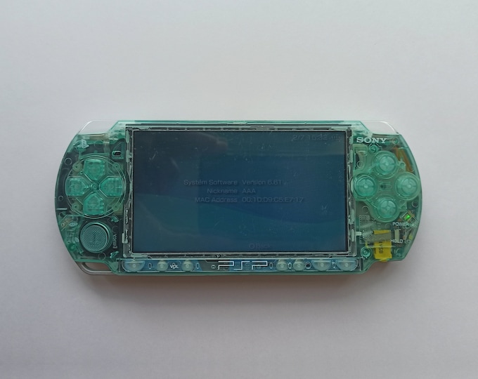 Modded Sony PSP 3000. Emerald Green. 6.61 CFW Mod. 128gb. Charger and ...