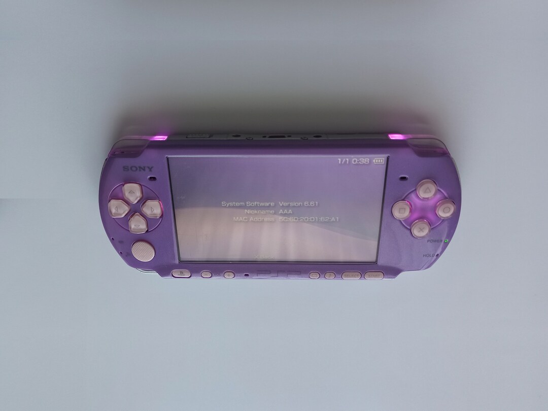 Custom PSP Console Modded With New Purple Housing Shell and Led Lights ...
