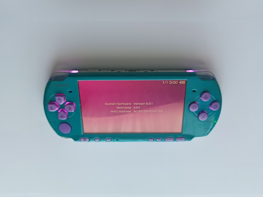 Custom PSP Console Modded With New Teal Green Housing Shell and Led ...