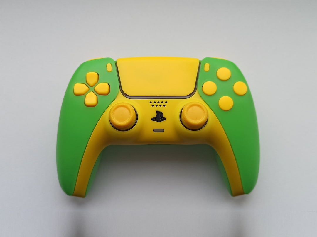 Green/yellow Dualsense Custom Modded With New Housing Case and 2500 Mah ...
