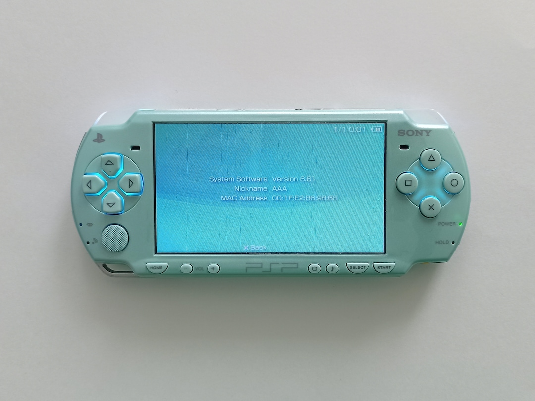 Custom PSP Console Modded With New Teal Green Housing Shell and Led ...