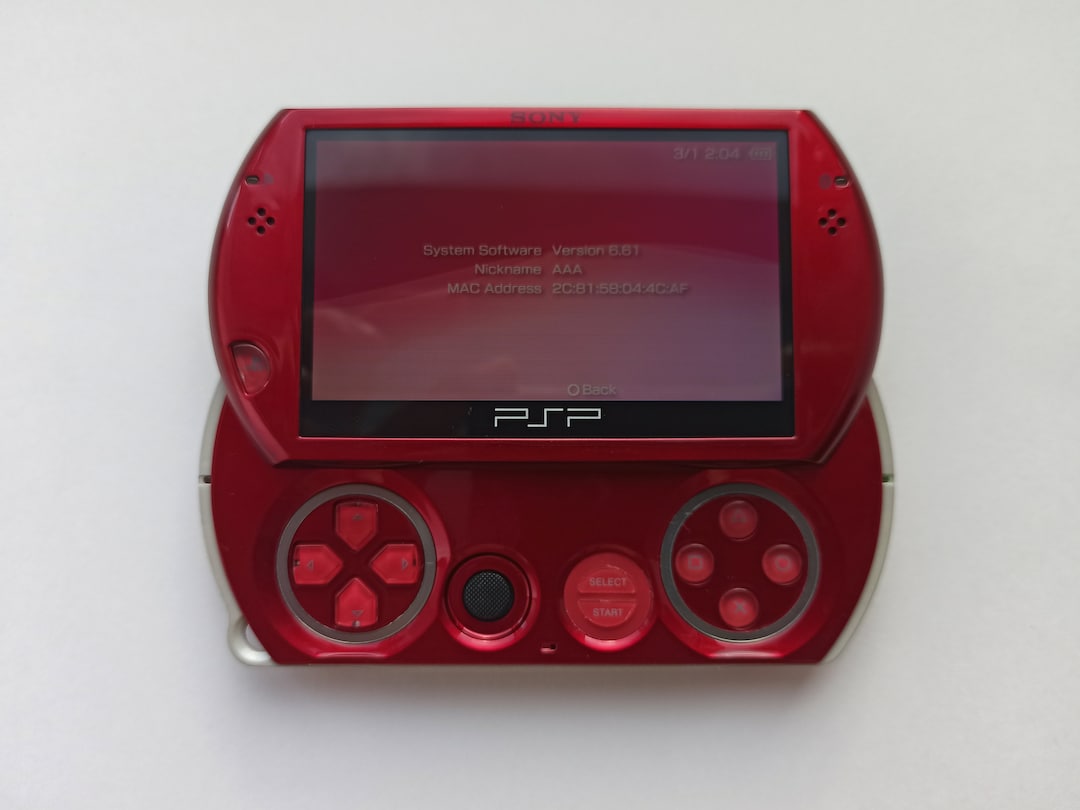 Custom PSP Go Console Modded With New Red Housing Shell and Micro Sd ...