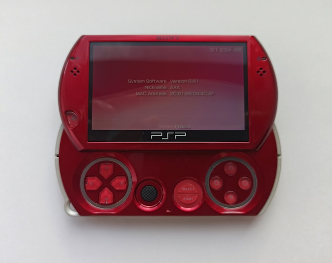 Custom PSP Go Console Modded With New Red Housing Shell and Micro Sd ...