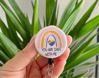 You Are Safe With Me Badge Reel - Etsy