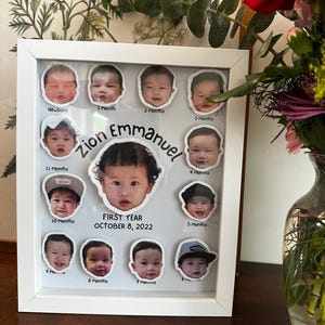 Monthly Frame Baby First Year Personalized/ 3D Monthly Milestone With ...