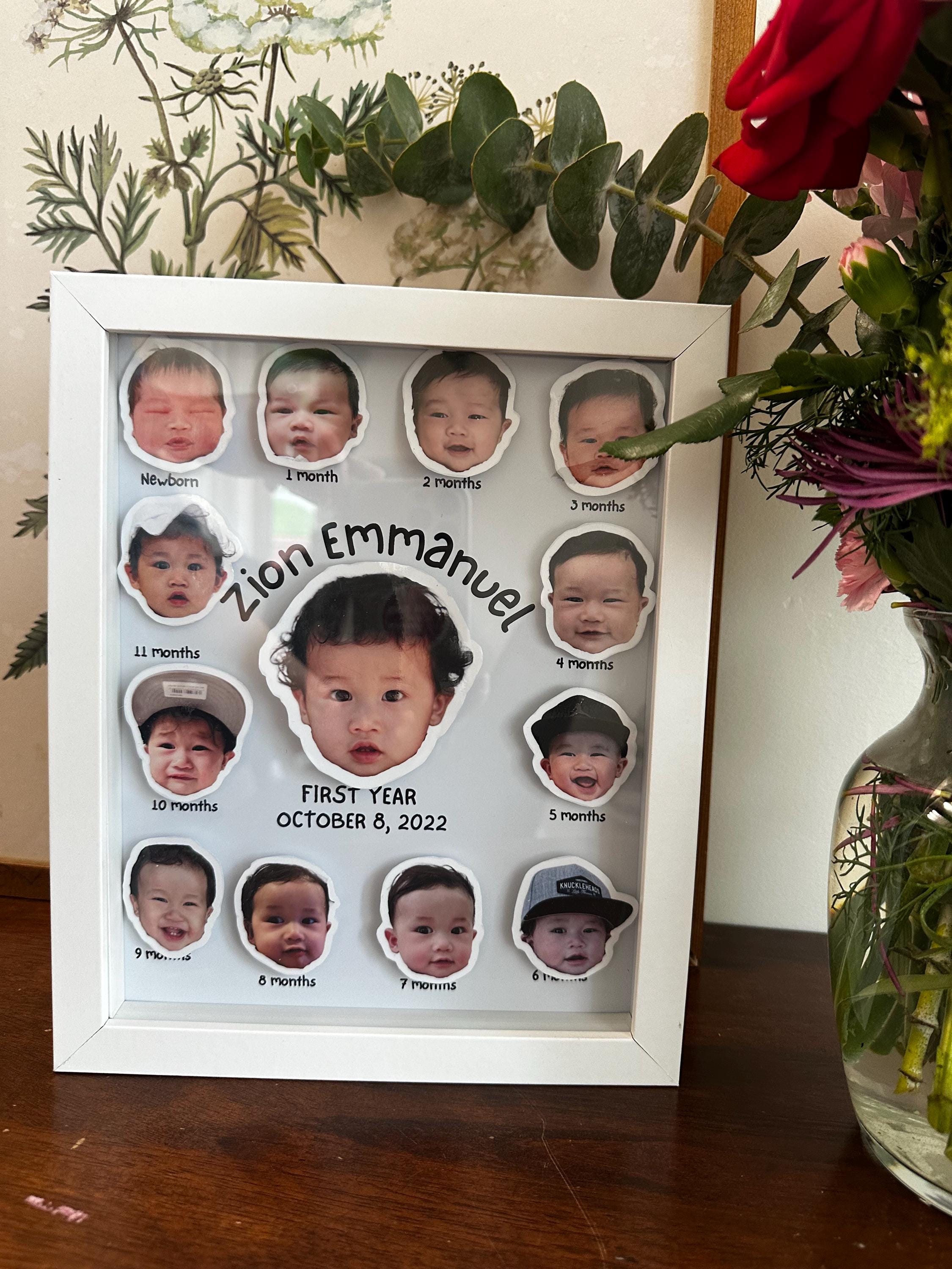 Monthly Frame Baby First Year Personalized/ 3D Monthly Milestone With ...