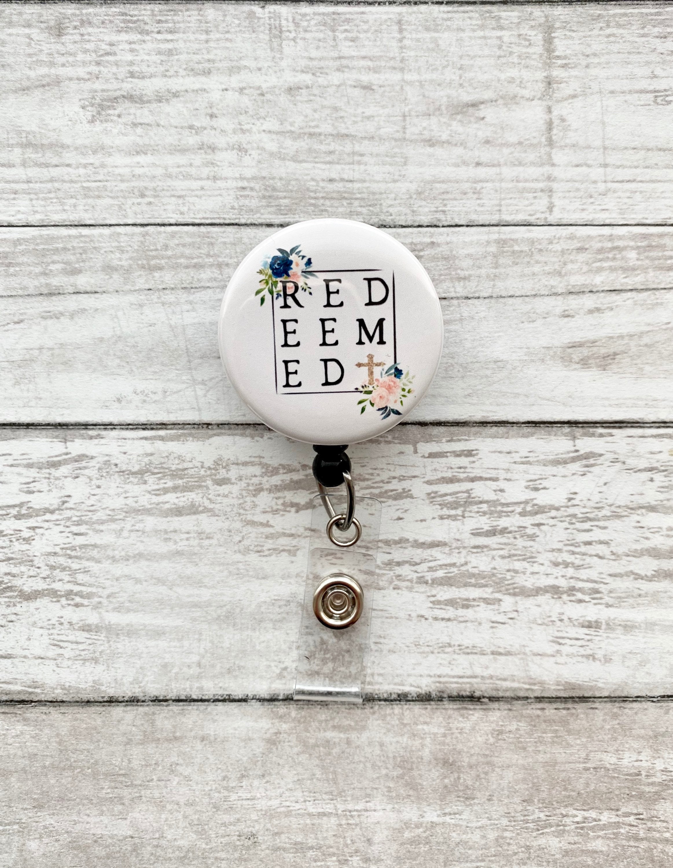 Redeemed Retractable Bible Verse Badge Reel - Etsy