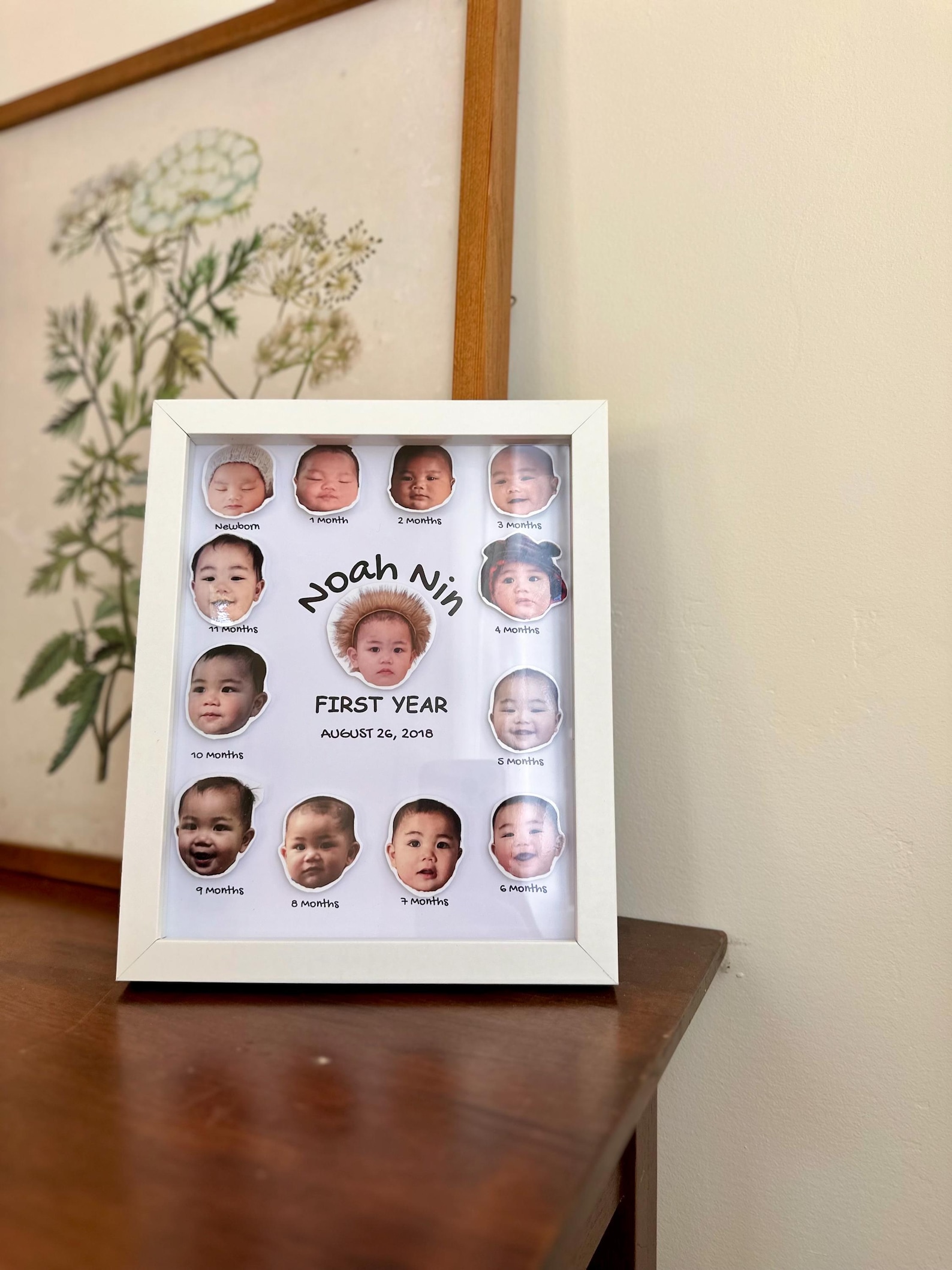 Monthly Frame Baby First Year Personalized/ 3D Monthly Milestone With ...