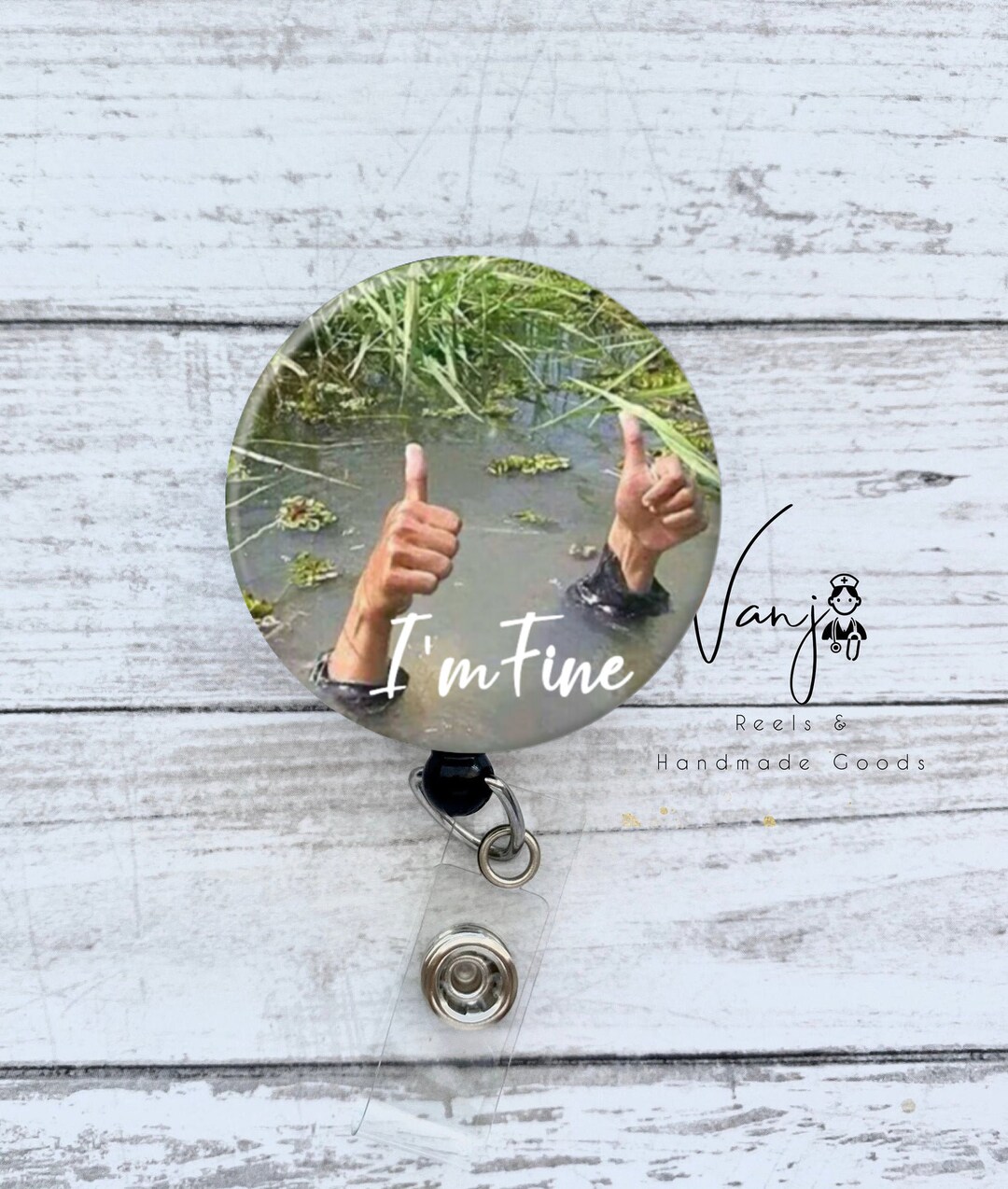Im Fine Humor Funny Meme Retractable Badge Reel - Etsy