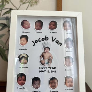 Monthly Frame Baby First Year Personalized/ 3D Monthly Milestone With ...