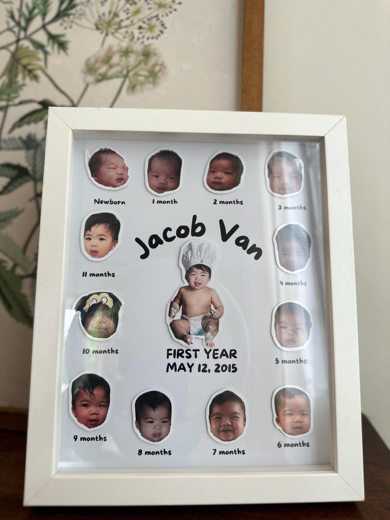 Monthly Frame Baby First Year Personalized/ 3D Monthly Milestone With ...