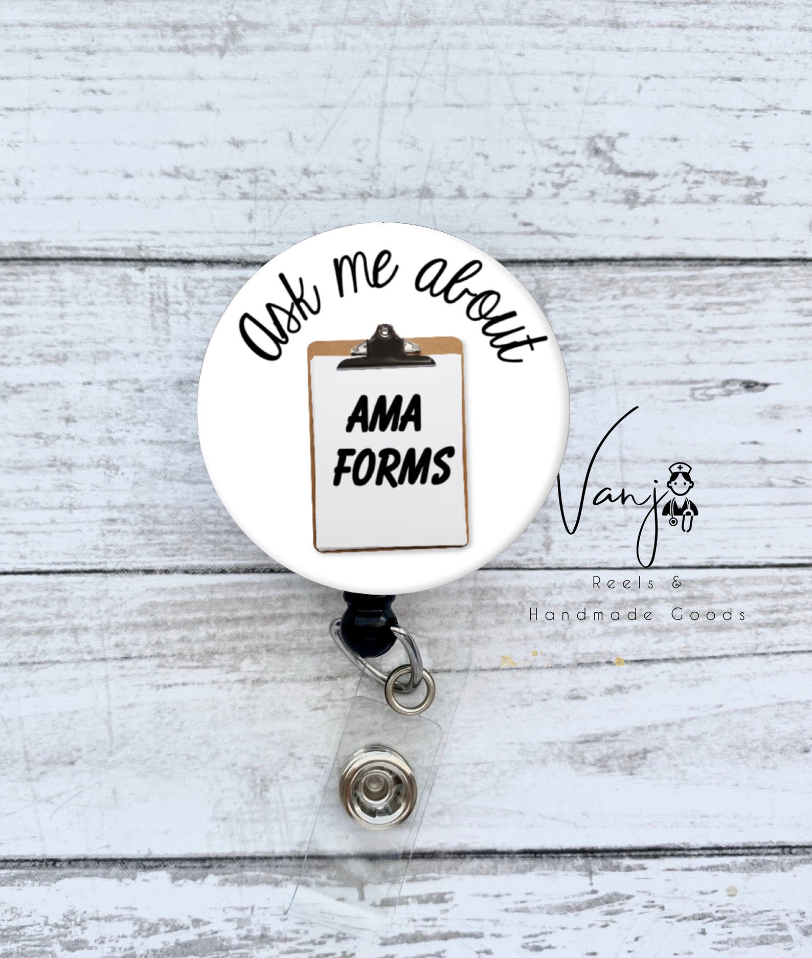 Ask Me About AMA Forms Badge Reel Retractable | Etsy