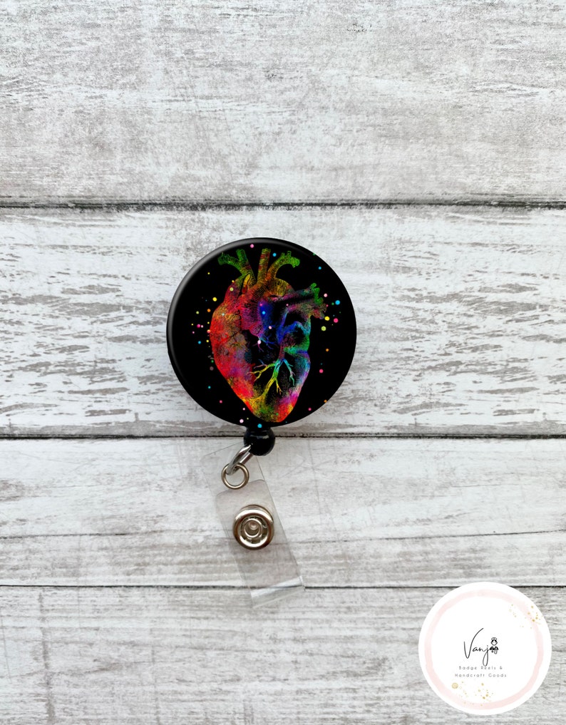 Human Heart Badge Reel Retractable - Etsy