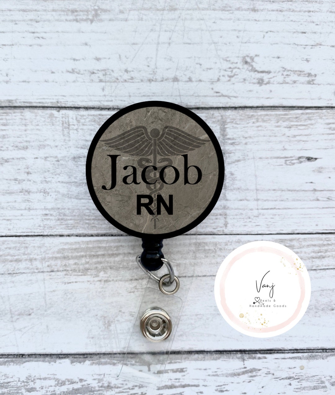 Personalized Name Badge Reel With Title Retractable With Credentials - Etsy