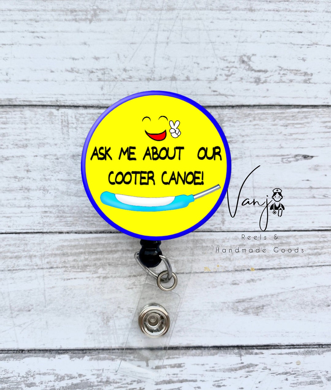 Purewick Funny Cooter Canoe Badge Reel Humor Retractable - Etsy