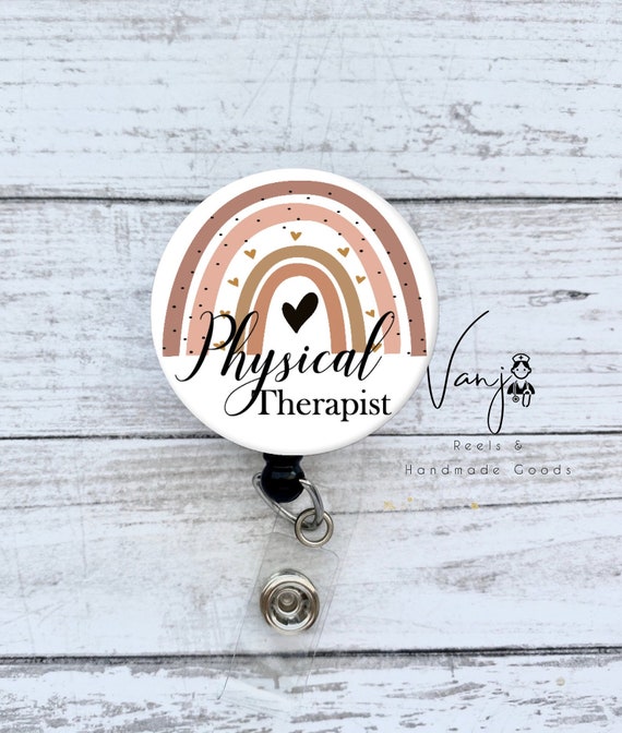 Physical Therapy Badge Reel Retractable Rainbow | Etsy