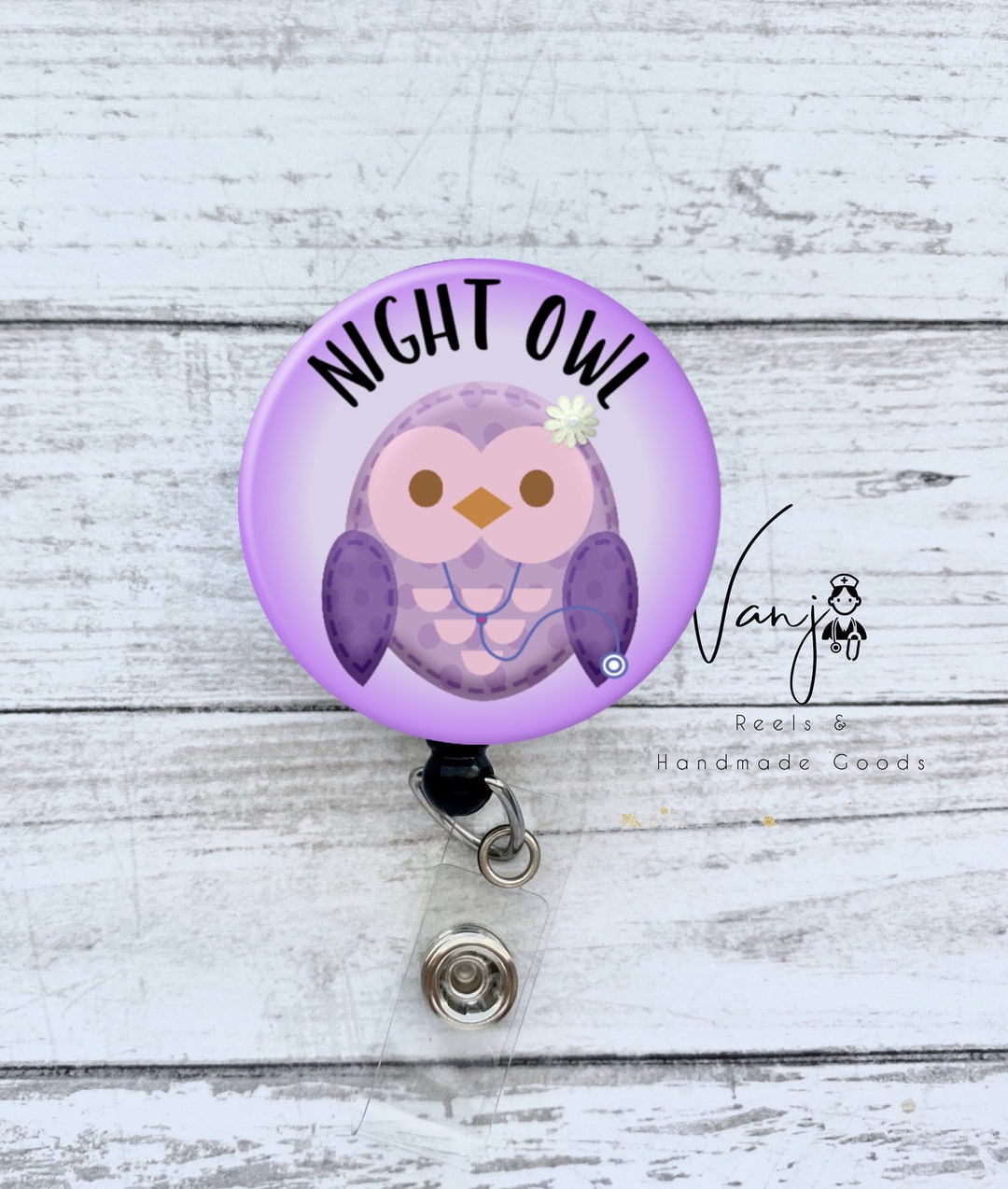 Night Owl Night Shift Retracable Badge Reel - Etsy