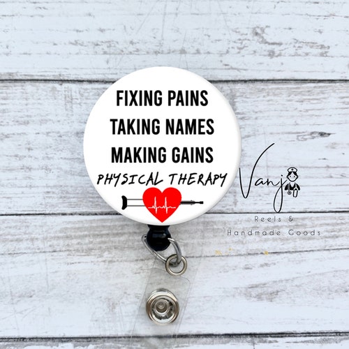 PT Badge Reel Physical Therapy Badge Reel Therapist Badge - Etsy