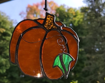 White Pumpkin Stain Glass Suncatcher, Fall Decor, Halloween Decor ...