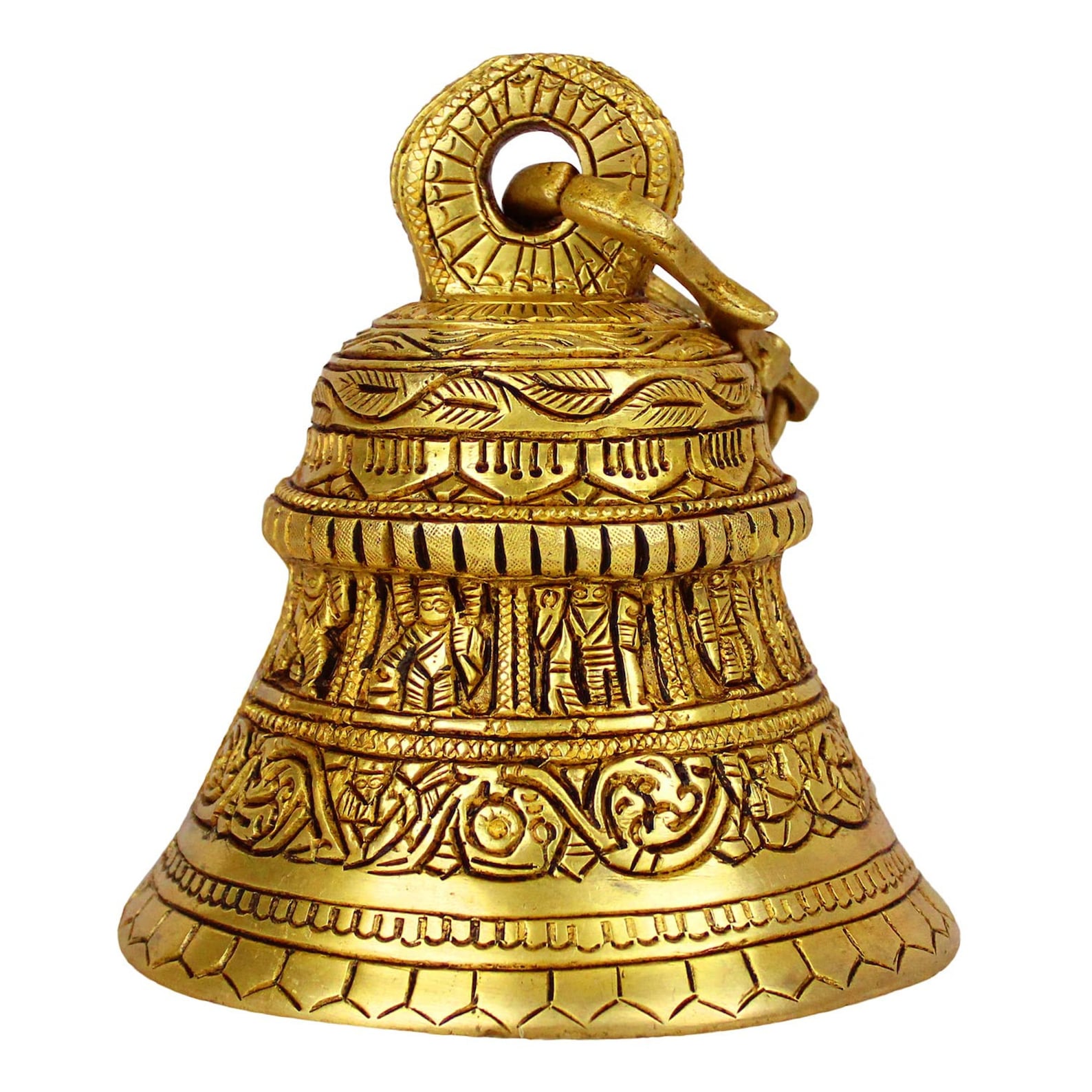 Indian Gods Engraved on Brass Hanging Bell Hanging Decor - Etsy