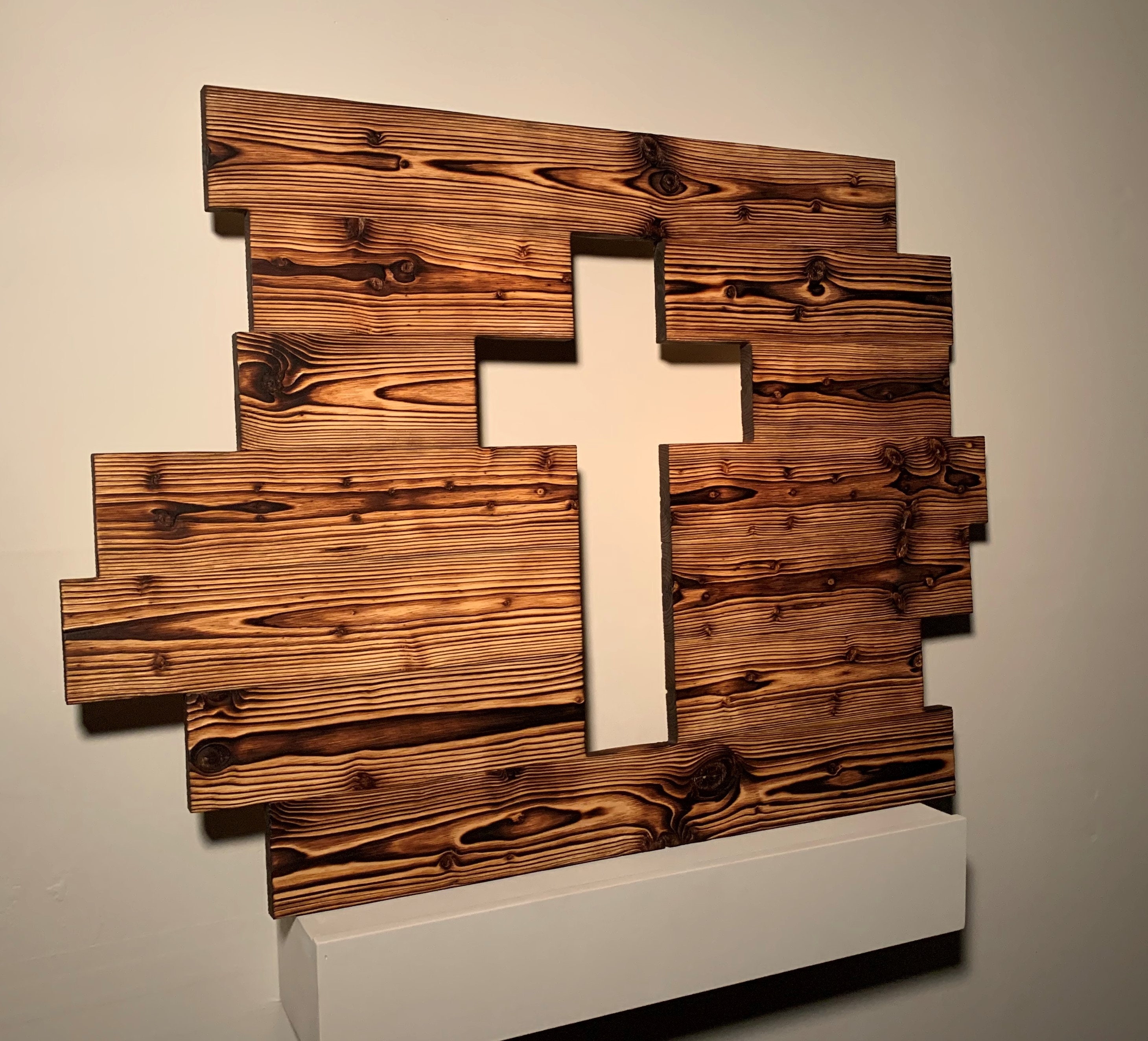 Shou Sugi Ban Natural Negative Cross 34x24-1/2" - Etsy