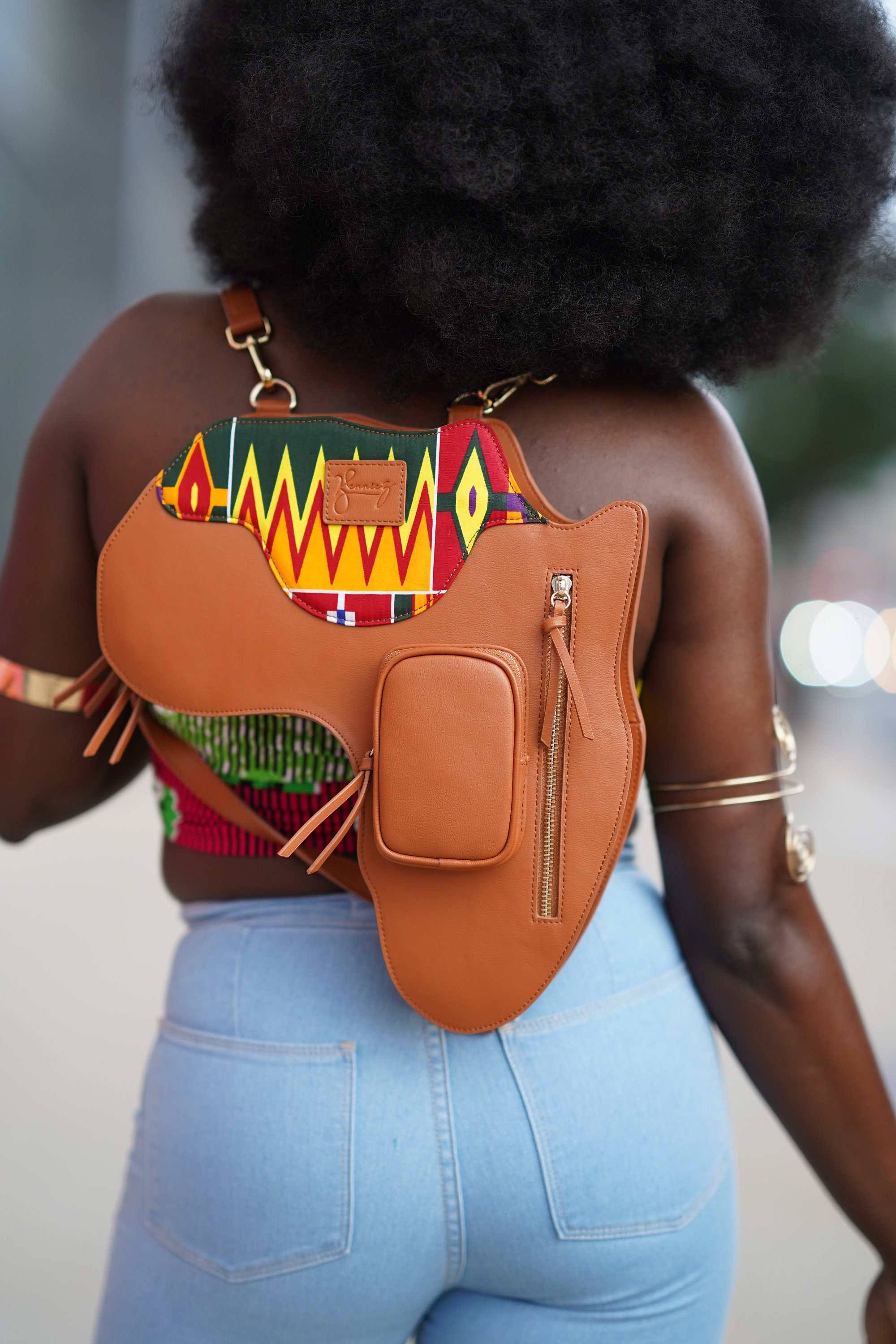 Ankara Backpack Africa Map-shaped With Zippers/ Kente African Print ...