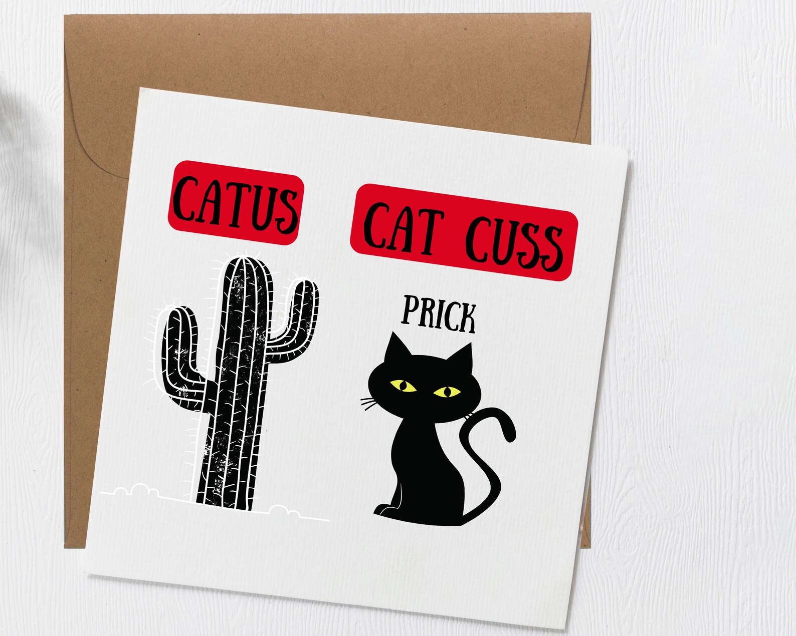 Cactus Cat Cuss Funny Birthday Card Funny Cat Card Etsy Cactus Cat Cuss Funny Birthday Card Funny Cat Card Etsy