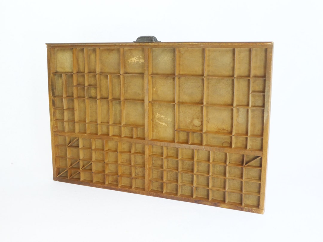 Decorative Wooden Letter Press Tray, Vintage Original Printers Tray ...