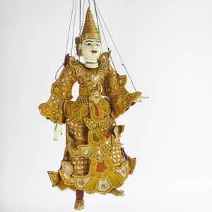 Large Handcrafted Vintage Asian Puppet With Stunning Clothing With ...