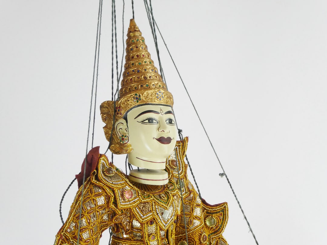 Large Handcrafted Vintage Asian Puppet With Stunning Clothing With ...