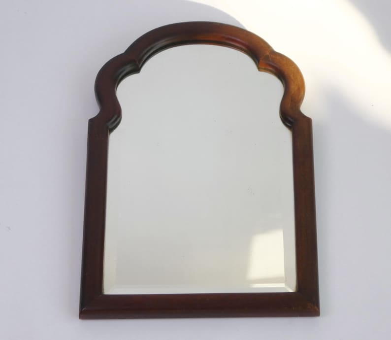 Small Wooden Antique Scalloped Wall Mirror, Framed Dutch Mirror With ...