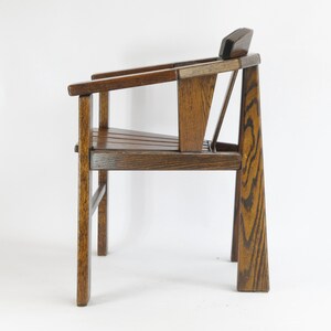 Vintage Wooden Brutalist Designer Chair, Futuristic Armchair From Oak ...