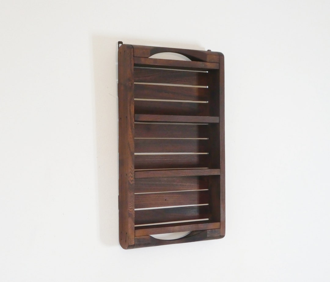 Antique Wooden Dutch Wall Shelf, Old Industrial Wall Tray, Brick Mold ...