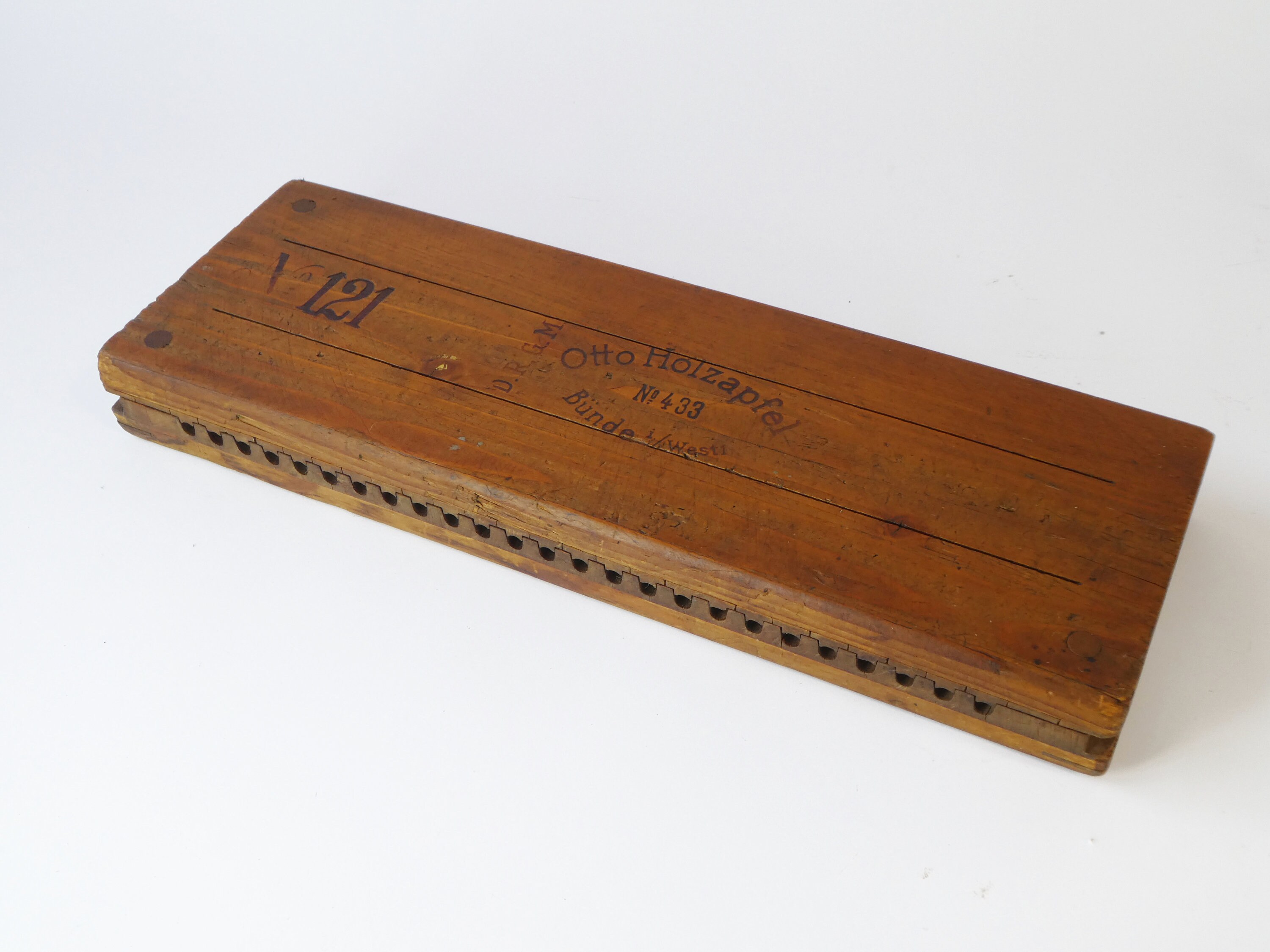 Antique German Double Wooden Cigar Press, Branded Cigar Box, Original ...
