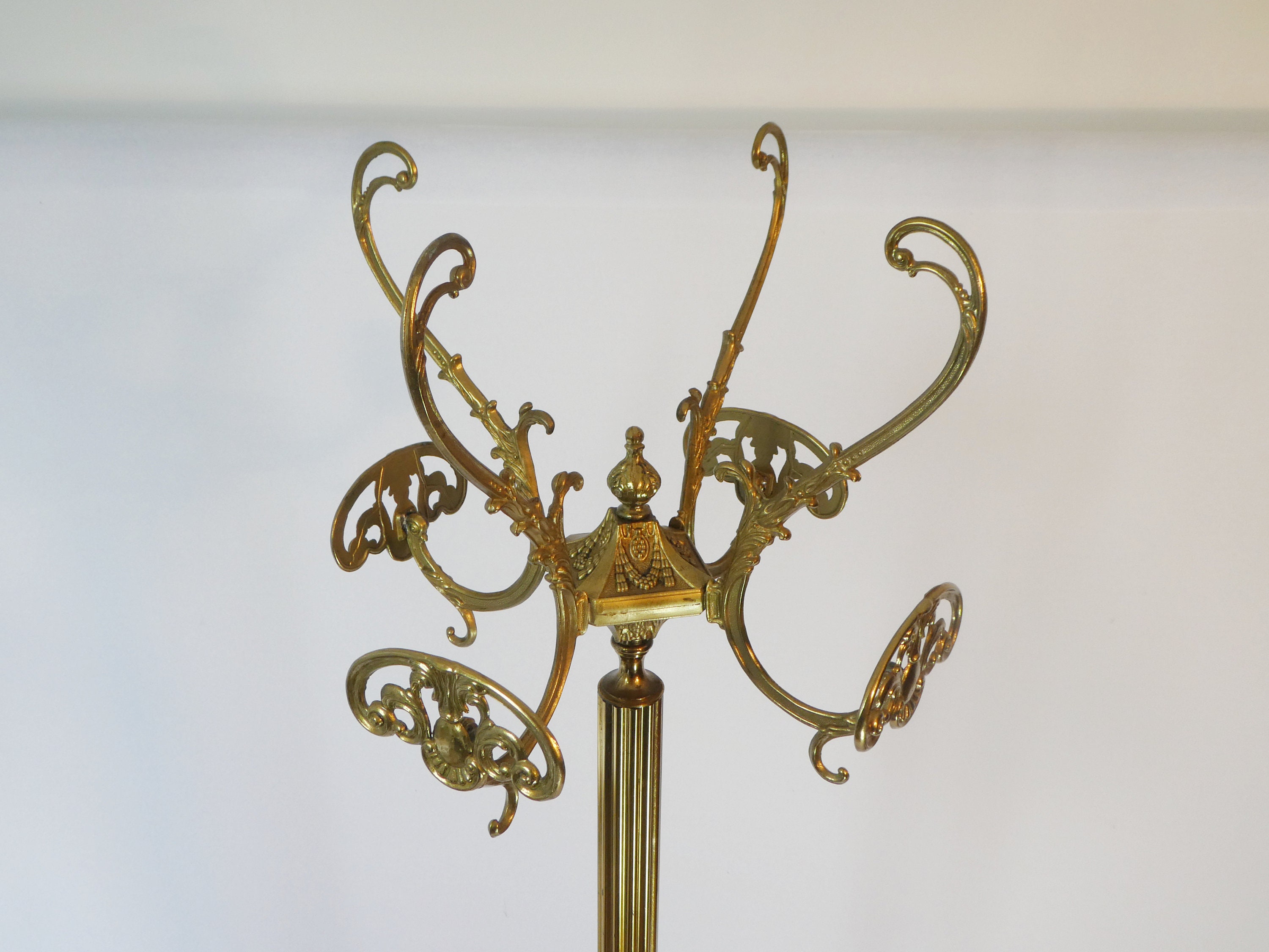 Unique Vintage Italian Brass Standing Coat Rack With Ball Base - Etsy