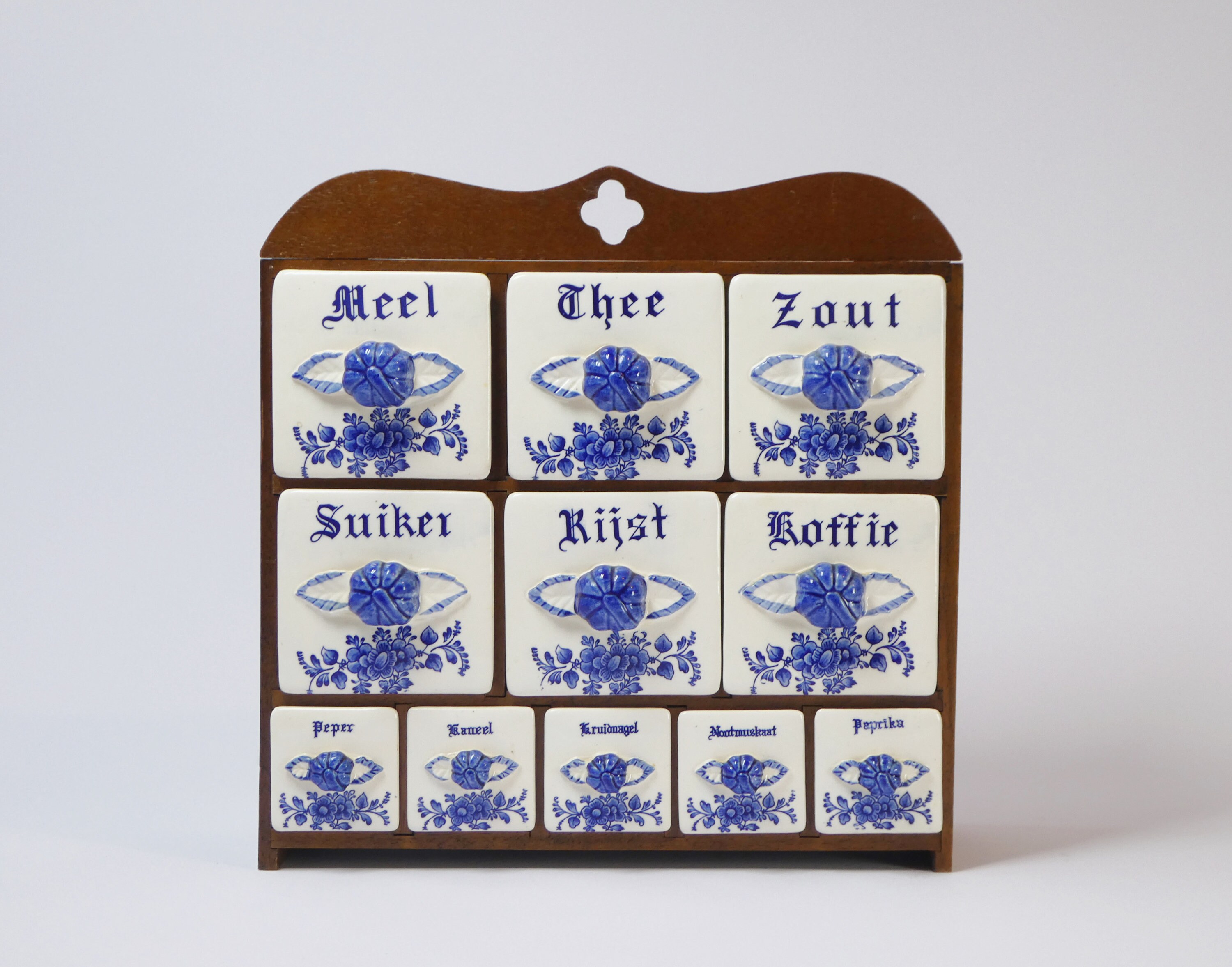 Antique Dutch Spice Cabinet With Blue and White Floral Herbs - Etsy