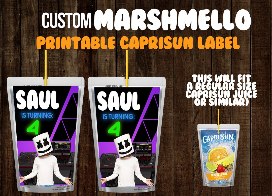 Dj Marshmello Caprisun Label Juice Printable DIY Marshmello - Etsy