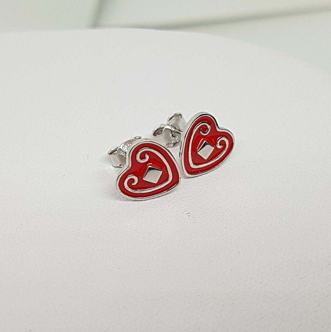 Croatia Licitar Srce Heart Stud Earrings Jewellery, Croatian Charm, Jewelry, Holy Communion ...